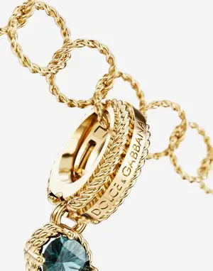 Dolce & Gabbana Charm T Lettering 18kt Yellow And Gemstones - Gold