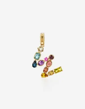 Dolce & Gabbana 18-carat Yellow Letter Charm With Gems - Gold