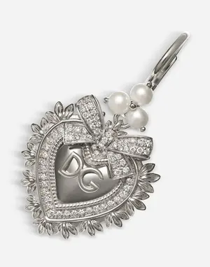 Dolce & Gabbana Devotion Diamond And Pearl Earrings - White Gold