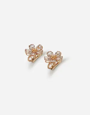 Dolce & Gabbana 18-karat Rose Earrings With Morganites And Citrines