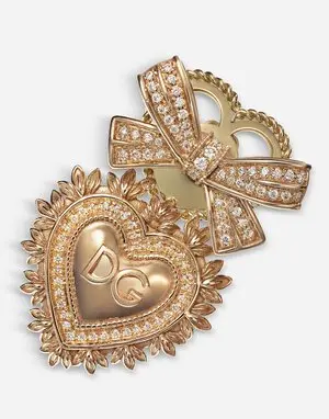 Dolce & Gabbana Devotion Diamond And Gold Earrings - Yellow Gold