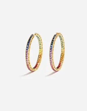 Dolce & Gabbana Sapphire And Diamond Hoop Earrings - Gold