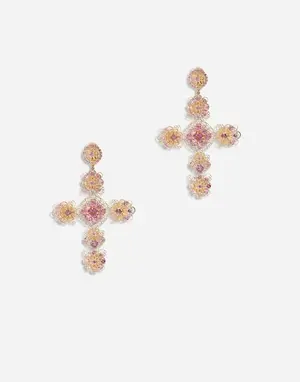 Dolce & Gabbana Filigree Earrings With Pink Tourmalines - Gold