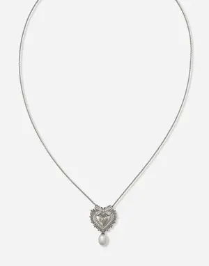 Dolce & Gabbana Devotion Necklace With Diamonds And Pearls