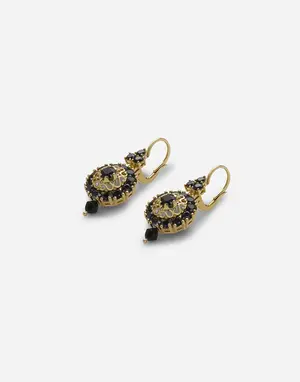 Dolce & Gabbana Sicily Earrings In Yellow Gold And Black Sapphires - Gold/black