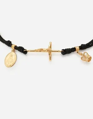 Dolce & Gabbana Sicily Fabric Bracelet With Pendants - Gold