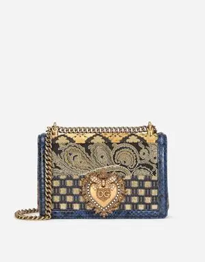 Dolce & Gabbana Medium Devotion Bag In Patchwork Fabric And Ayers