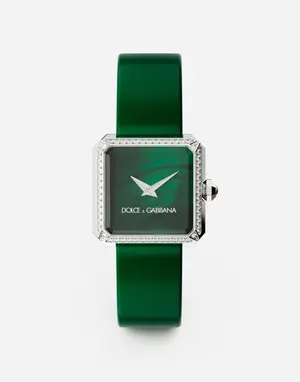Dolce & Gabbana Sofia Steel Watch With Diamonds - Dark Green