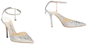 JIMMY CHOO Saeda 100 Embellished Satin Pumps - Neutral