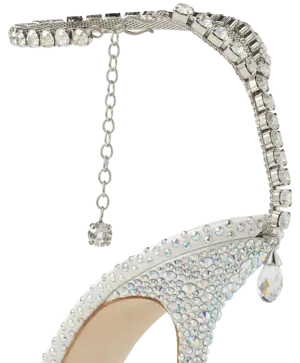 JIMMY CHOO Saeda 100 Embellished Satin Pumps - Neutral