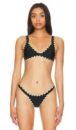 LOVERS AND FRIENDS Adrift Top Black & Green