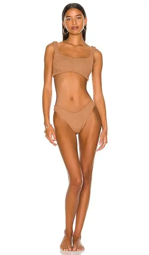 Hunza G Xandra Bikini Set - Metallic Cocoa