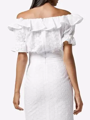 Philipp Plein Off-shoulder Lace Blouse
