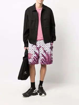 Philipp Plein Floral Logo Drawstring Shorts
