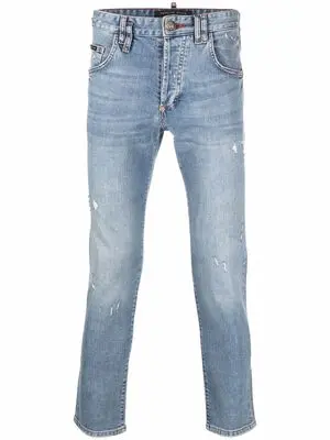 Philipp Plein Embroidered-logo Slim-fit Jeans