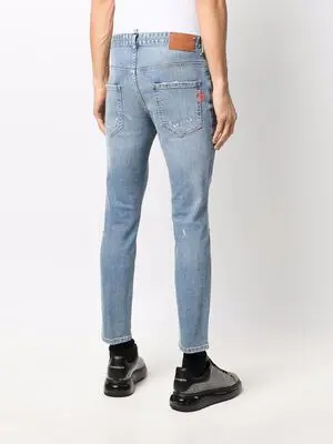 Philipp Plein Embroidered-logo Slim-fit Jeans