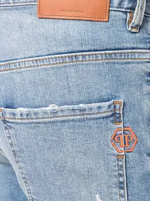 Philipp Plein Embroidered-logo Slim-fit Jeans