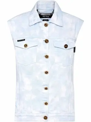 Philipp Plein Bleach-effect Denim Vest