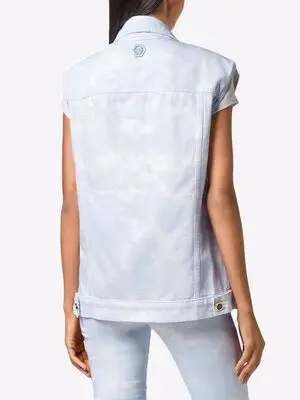 Philipp Plein Bleach-effect Denim Vest