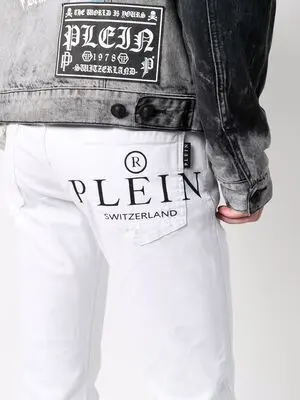 Philipp Plein Low-rise Slim-cut Jeans - White