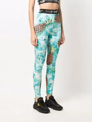 Philipp Plein Pineapple Skied Leggings