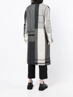 Y’s Checked Single-breasted Coat