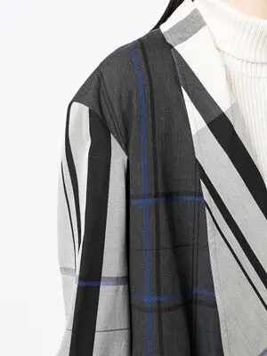 Y’s Checked Single-breasted Coat