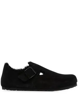 BIRKENSTOCK London Buckle-fastening Suede Slip-ons - Black