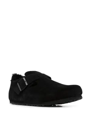 BIRKENSTOCK London Buckle-fastening Suede Slip-ons - Black