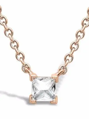 PRAGNELL 18kt Rose Gold Diamond Solitaire Necklace - Pink