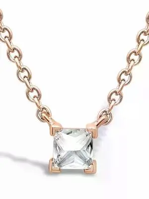PRAGNELL 18kt Rose Gold Diamond Solitaire Necklace - Pink
