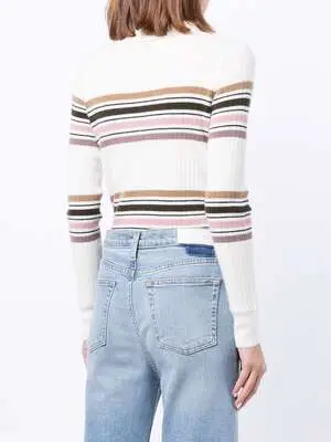 MADELEINE THOMPSON Cetus Striped Knit Bodysuit