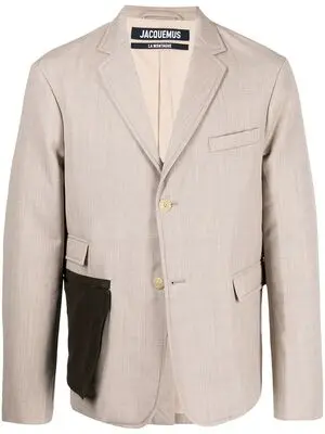 Jacquemus Pouch-pocket Single-breasted Blazer - Brown