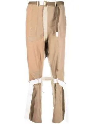 CHILDREN OF THE DISCORDANCE Straight-leg Panelled Trousers - Neutrals