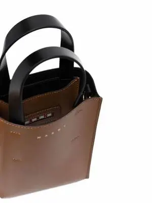 Marni Museo Nano Bag In Leather - Brown