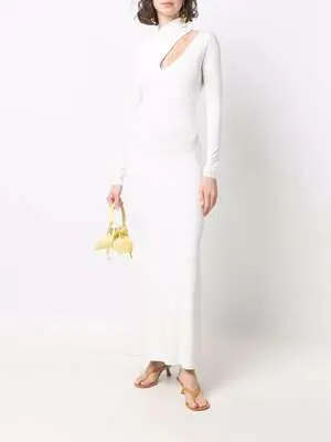 MANURI Cut-out Long-sleeve Dress - White