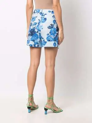 P.a.r.o.s.h Floral-print High-waisted Shorts