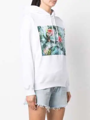 Kenzo Abstract-pattern Print Hoodie - White