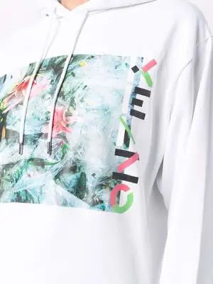 Kenzo Abstract-pattern Print Hoodie - White