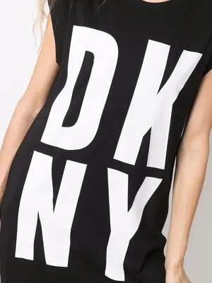 Dkny Longline Logo-print Tank Top - Black