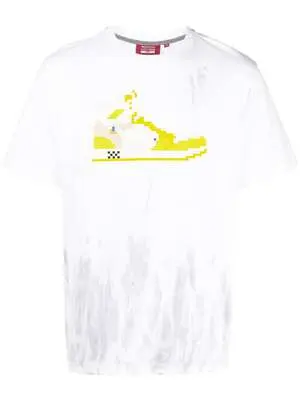 MOSTLY HEARD RARELY SEEN Drip-dye Canary Hi-top T-shirt - White