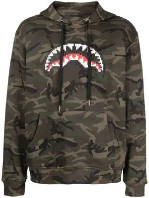 MOSTLY HEARD RARELY SEEN Shark Mouth Camouflage Hoodie - Green
