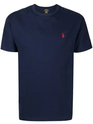 Polo Ralph Lauren Embroidered-logo Cotton T-shirt - Blue