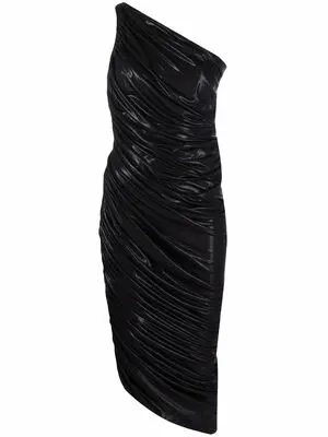 Norma Kamali Ruched One-shoulder Dress - Black