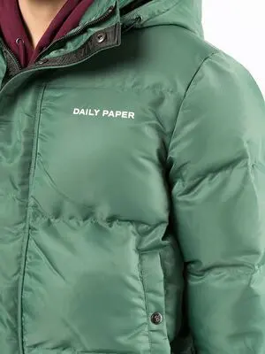 DAILY PAPER Logo-print Puffer Jacket - Green
