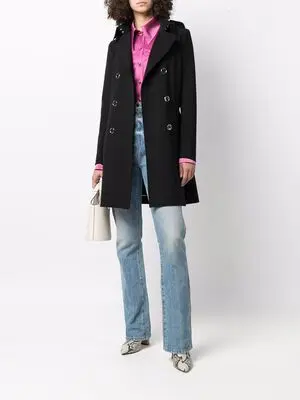 Patrizia Pepe Double-breasted Trench Coat - Black