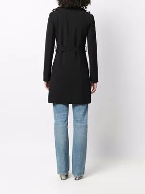 Patrizia Pepe Double-breasted Trench Coat - Black