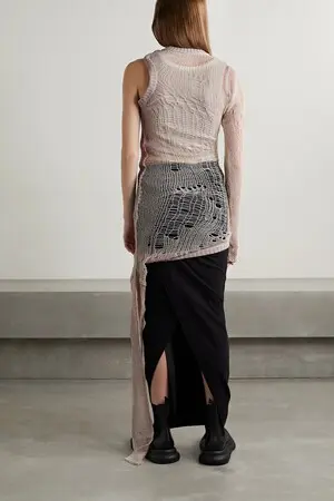 Rick Owens Distressed Open-knit Cashmere And Wool-blend Sweater