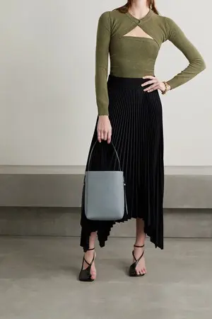 DEVEAUX Clara Merino Wool And Cashmere-blend Top And Cardigan Set