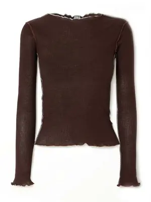 BASERANGE Vein Ribbed Organic Cotton-jersey Top